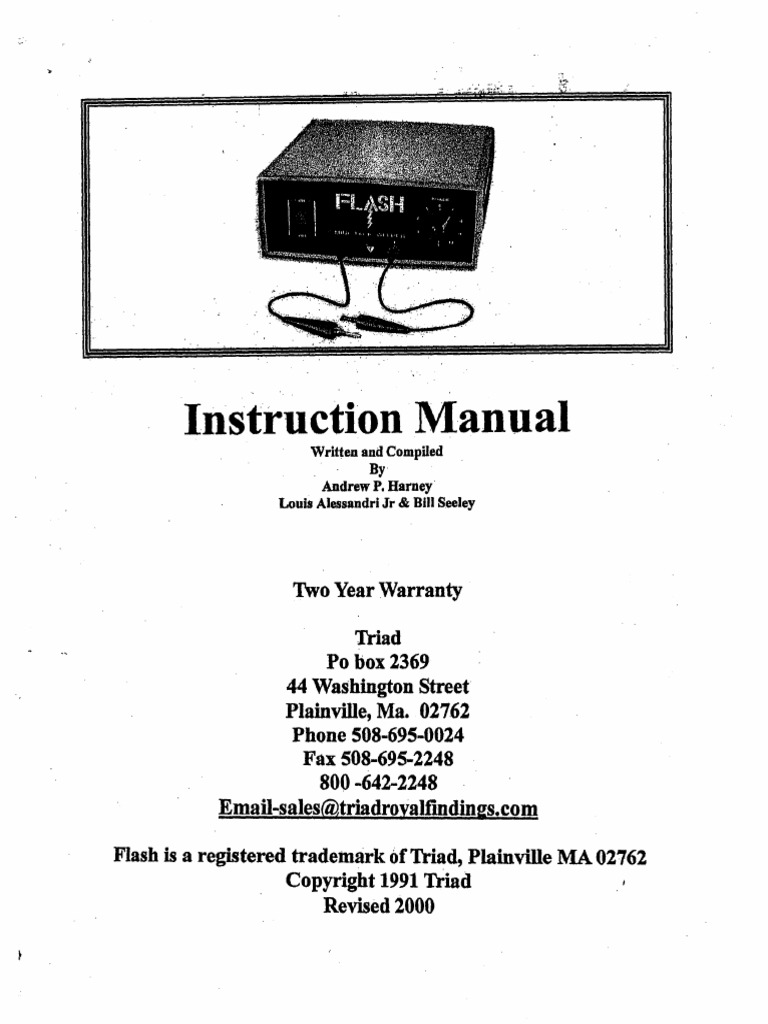 Triad Mini Flash Tack Welder Instruction Manual | PDF
