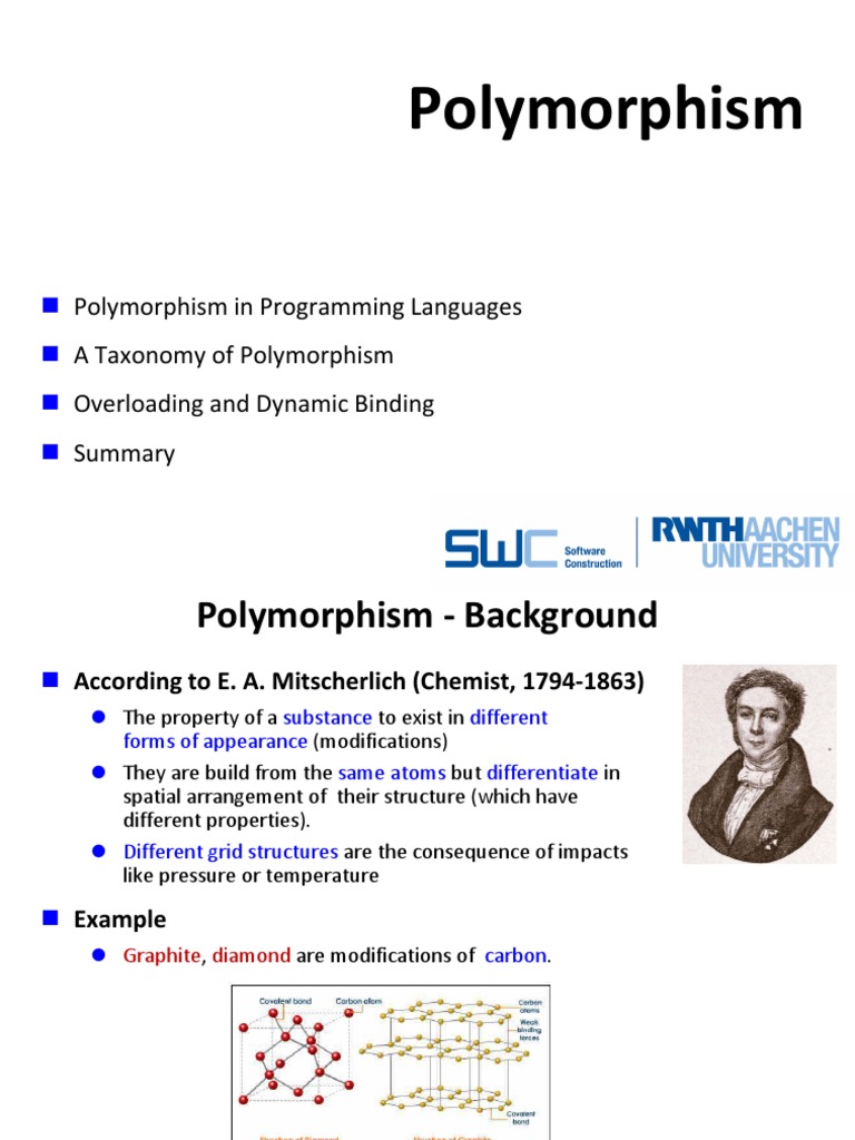 Polymorphism Polymorphism In Programming Languages A Taxonomy Of Polymorphism Overloading And