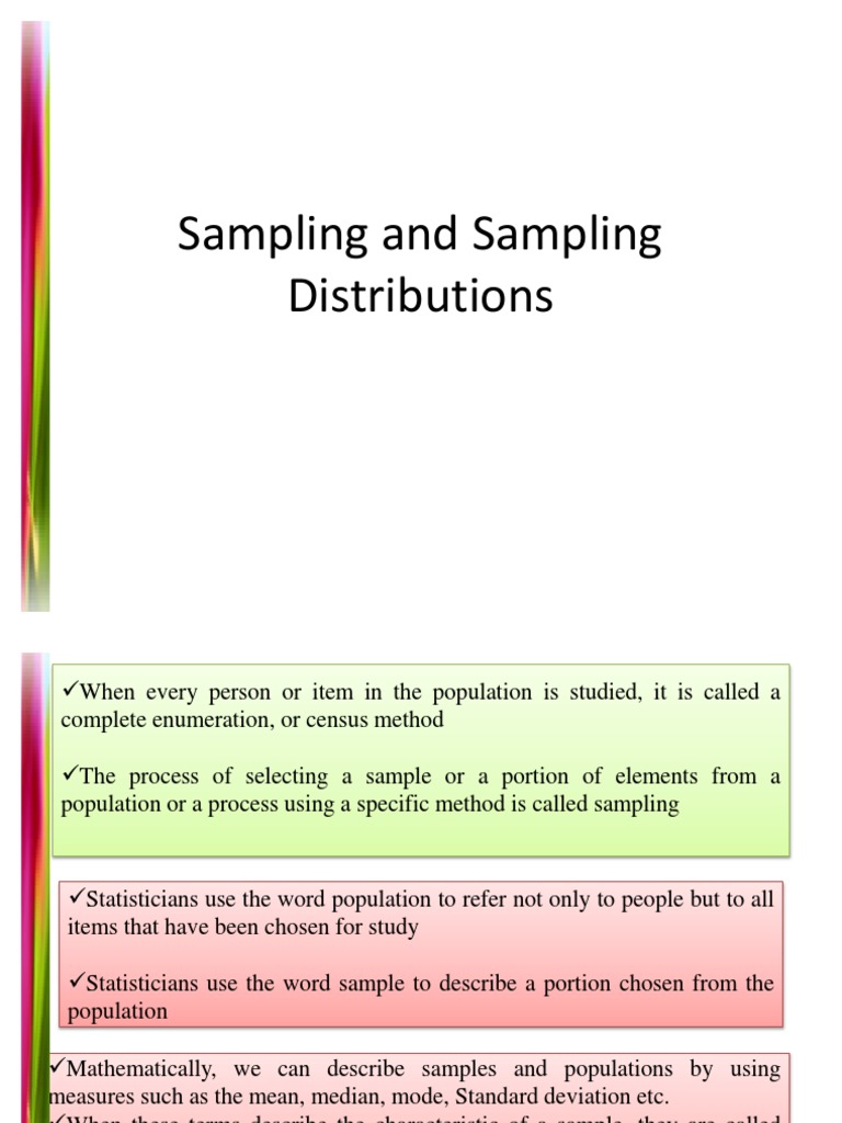 Sampling and Sampling Distributions | PDF | Sampling (Statistics) | Stratified Sampling