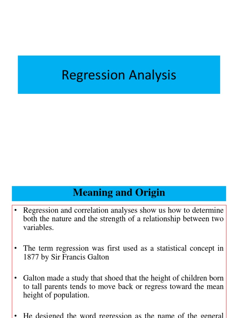 Regression Analysis | PDF | Linear Regression | Dependent And Independent Variables