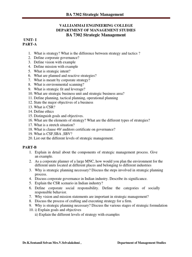 Strategic Management Course Guide | PDF | Competitive Advantage ...