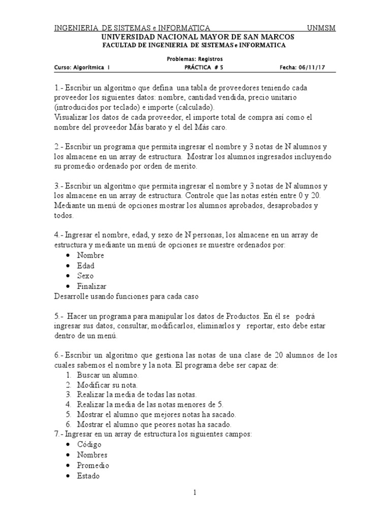 Prac 52017 II | PDF | Estructura de datos de matriz | Programa de computadora