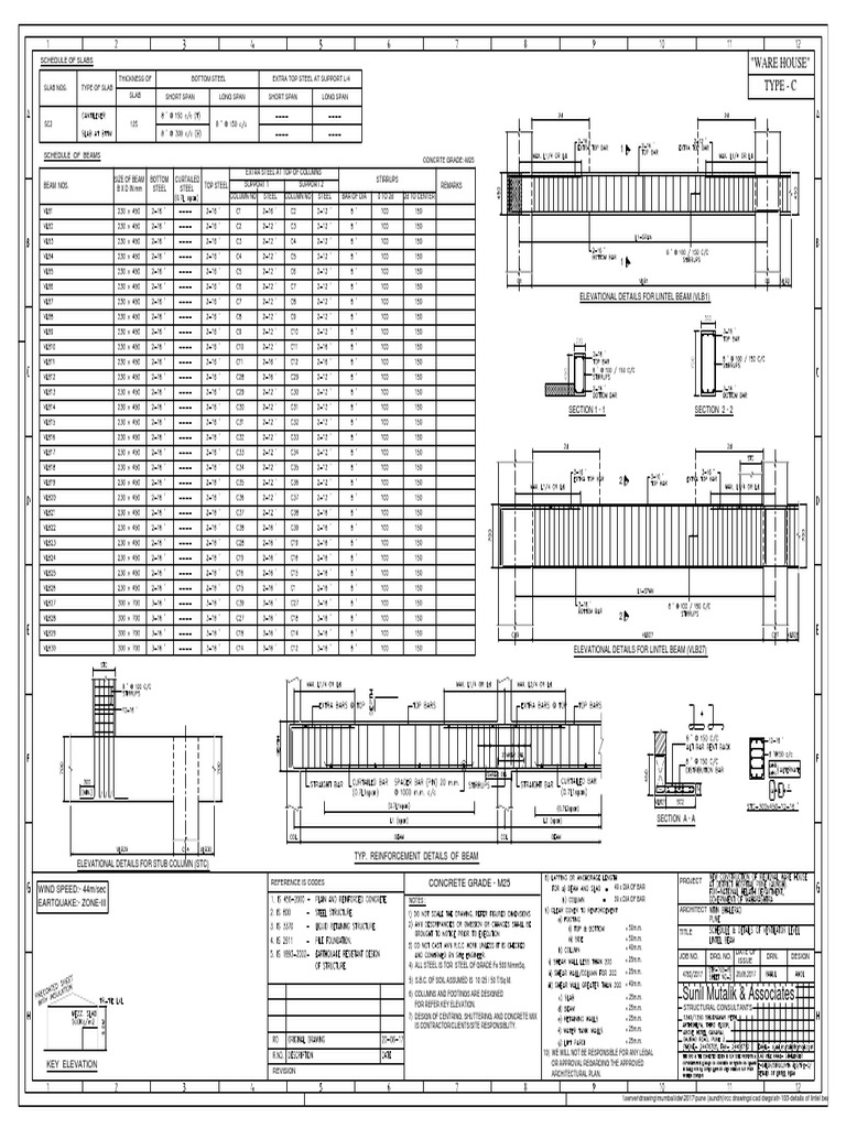 STR 103 Details of Lintel Beam 2 | PDF | Column | Components