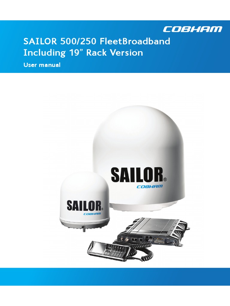 Sailor 500/250 Fleetbroadband Including 19" Rack Version: User Manual ...