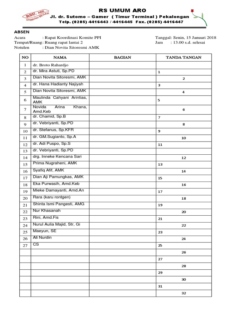 Absen Rapat | PDF