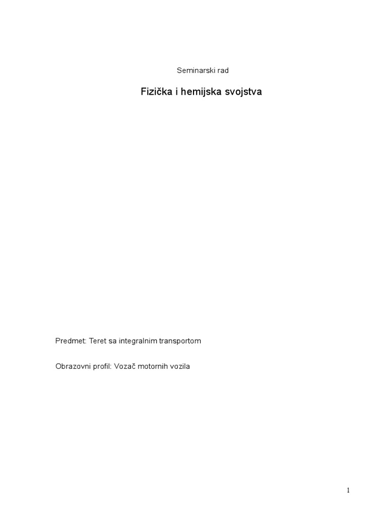 Fizička I Hemijska Svojstva Robe | PDF