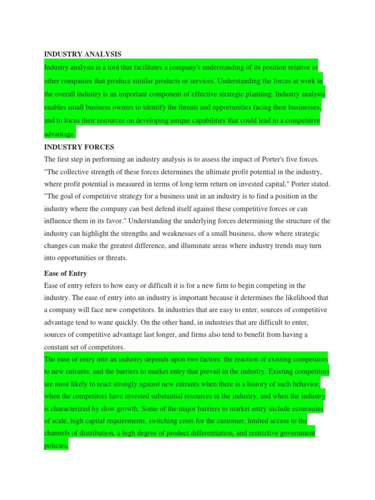 Strategic Industry Analysis Insights | PDF | Competition | Strategic ...