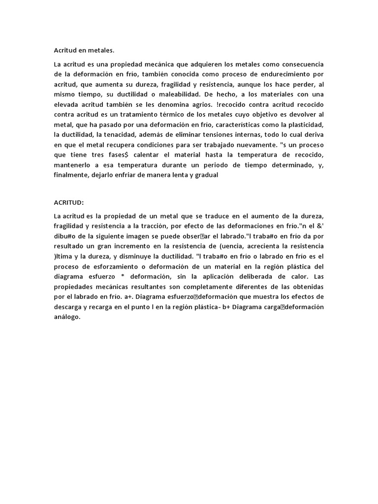 Acritud en Metales | PDF | Recocido (Metalurgia) | Rieles