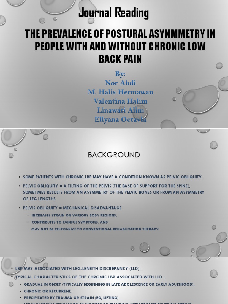 Assessing Postural Asymmetry in Individuals with and without Chronic ...