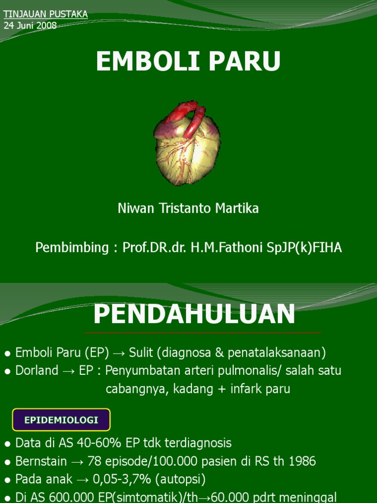 Pemahaman Mendalam tentang Emboli Paru | PDF | Pengembangan Diri