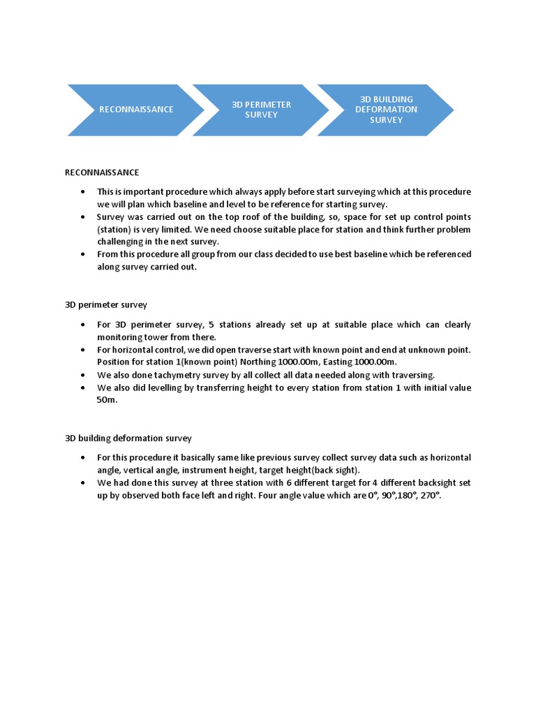 Perimeter and Deformation Survey Procedures | PDF