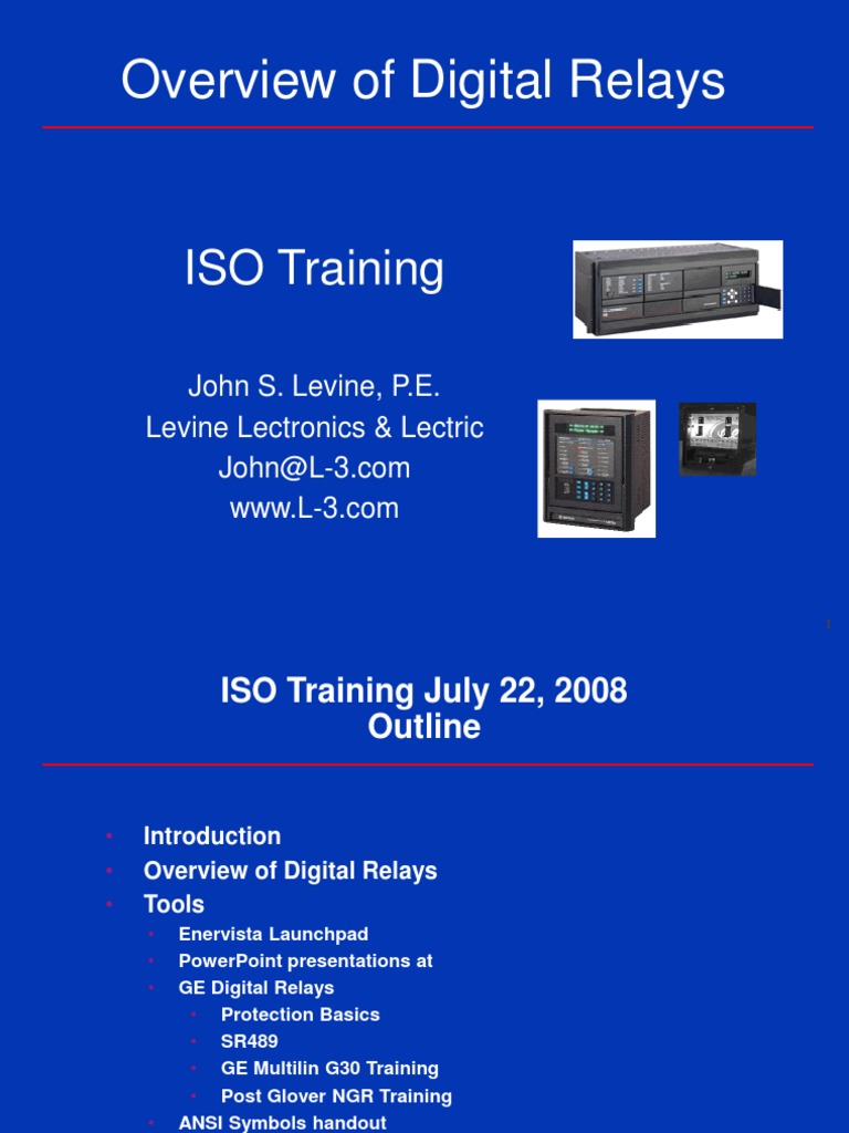 Overview of Digital Relays: ISO Training | PDF | Relay | Electric Generator