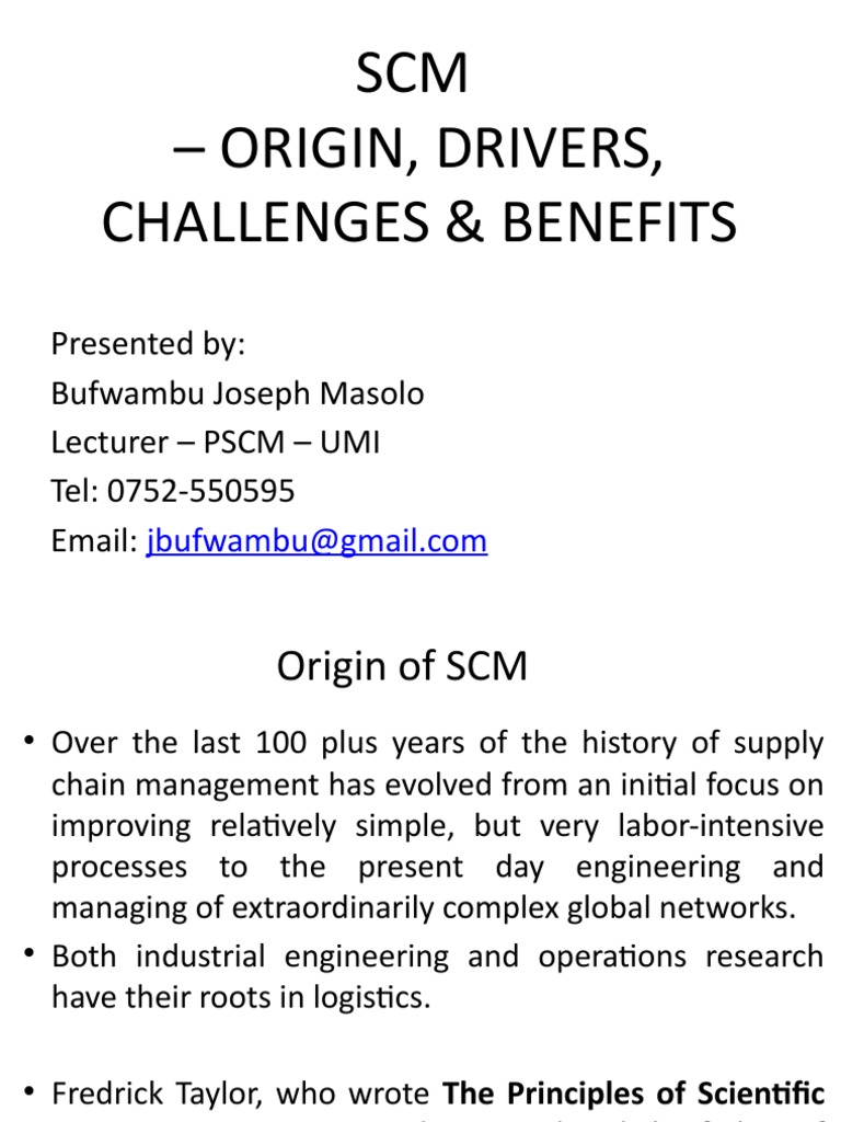 SCM - Origin Drivers Challenges Benefits - Value Chain | PDF | Supply ...