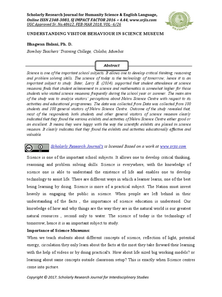 Understanding Visitor Behaviour in Science Museum | PDF | Museum | Science