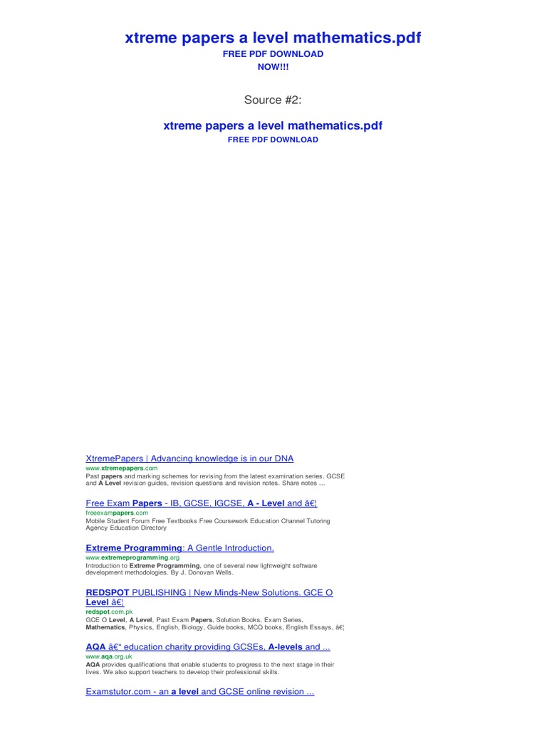 Xtreme Papers A Level Mathematics | PDF | Learning