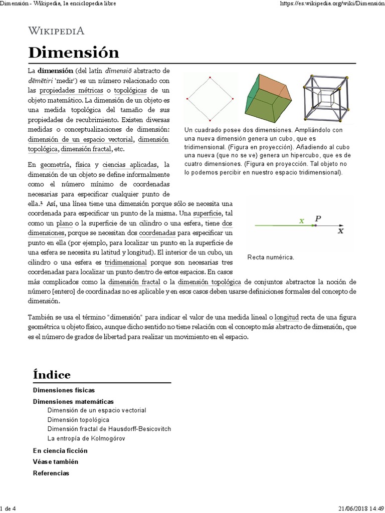 Dimensión PDF | PDF | Dimensión | Medida Geométrica