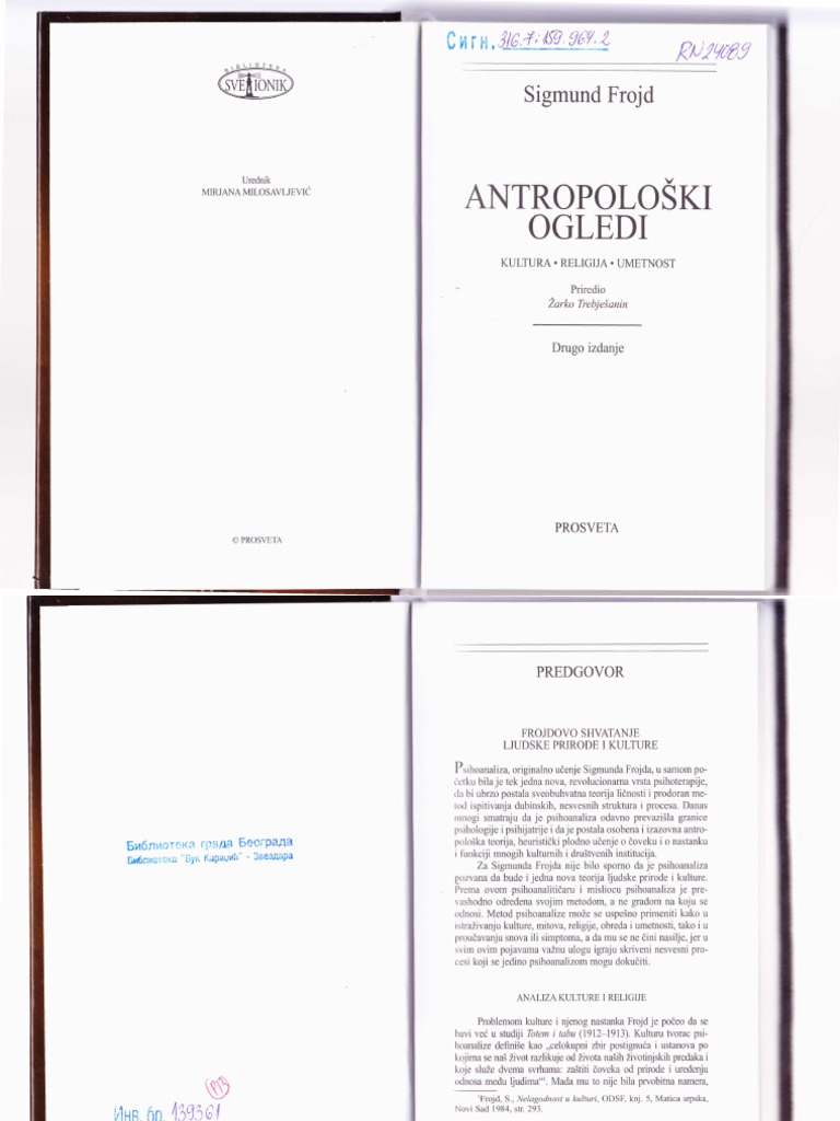 Sigmund Frojd - Antropološki Ogledi | PDF
