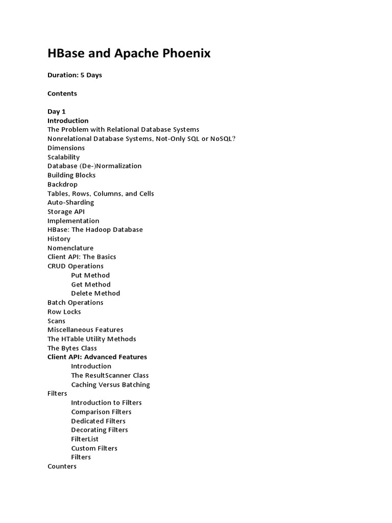 HBase and Apache Phoenix | PDF | Database Transaction | Database Index