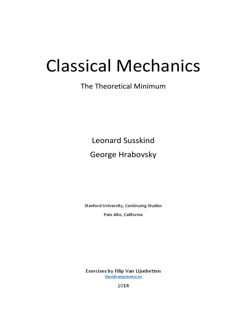 Classical Mechanics: The Theoretical Minimum | PDF | Lagrangian ...