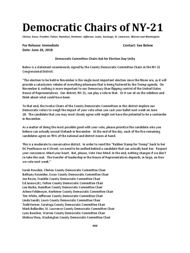 Letter From Chairs | PDF | Elections | The United States