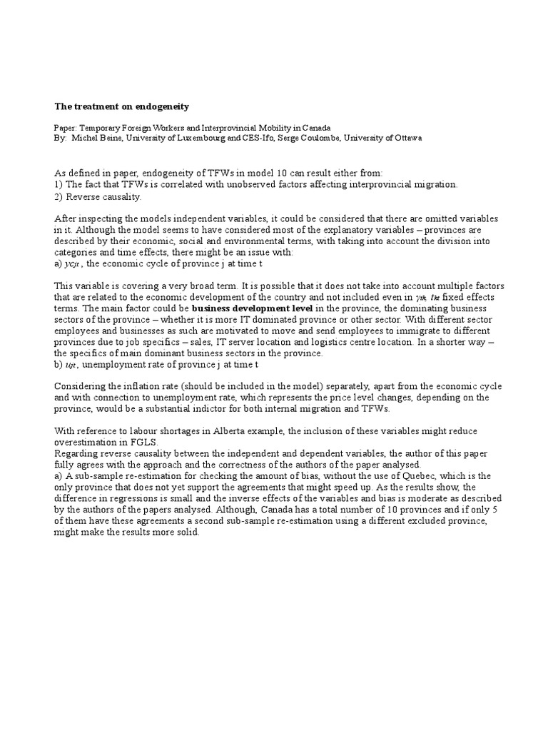 Endo Gene It y Tudor | PDF | Endogeneity (Econometrics) | Dependent And Independent Variables