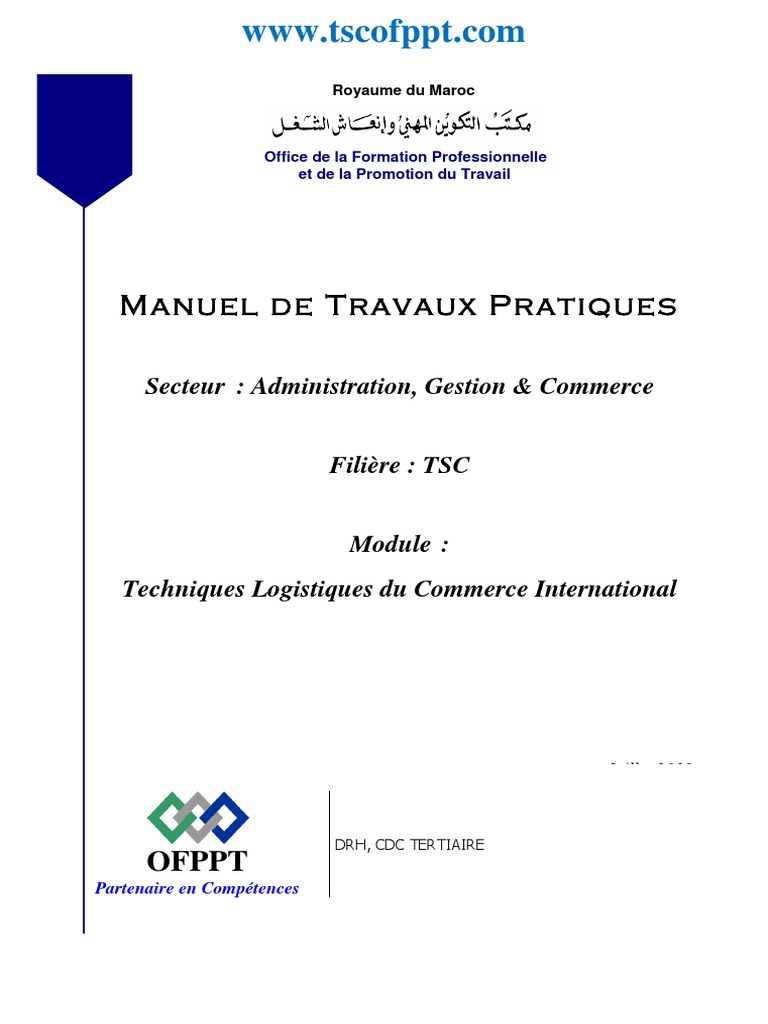 Module Les Techniques Logistiques Du Commerce International TSC Ofppt | PDF | Transport | Tarif