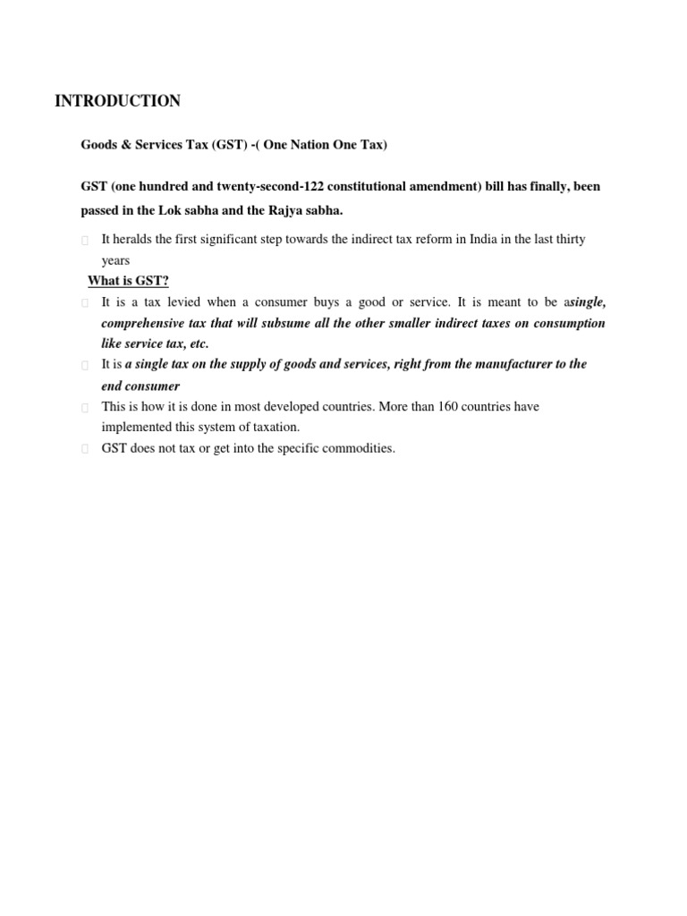 GST Project | PDF | Value Added Tax | Excise