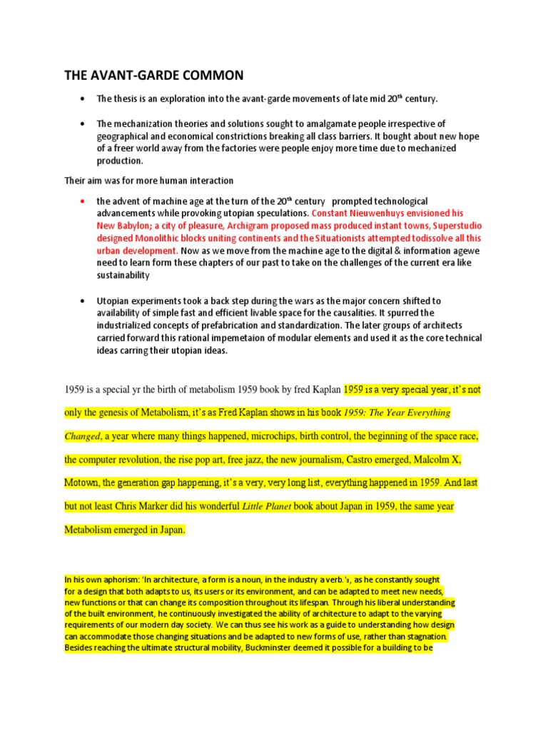 The Avant-Garde Common | PDF | City | Trees