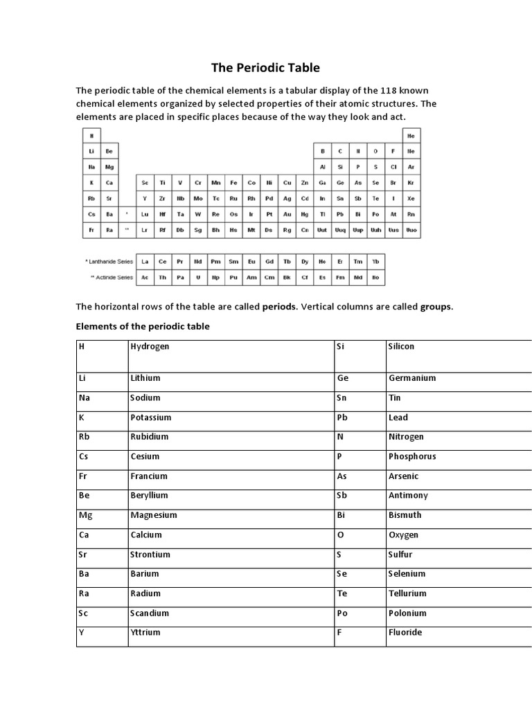 The Periodic Table | PDF