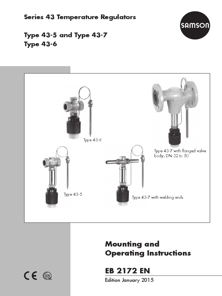 Series 43 Temperature Regulators Type 43-5 and Type 43-7 Type 43-6 ...