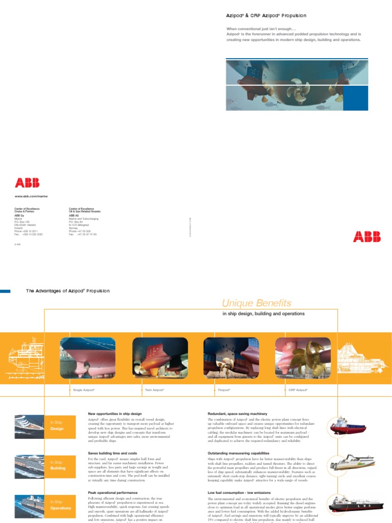 Azipod & CRP Azipod Propulsion | PDF | Marine Propulsion | Water Transport
