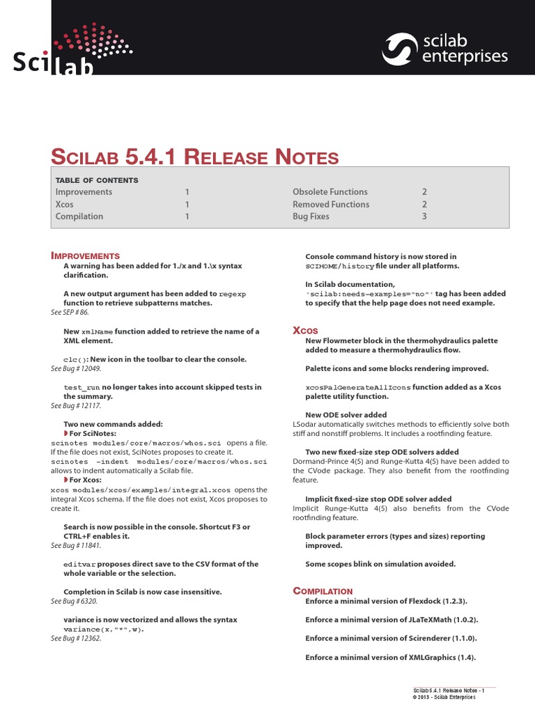 Scilab 5.4.1 Notes PDF | PDF | Areas Of Computer Science | Computing