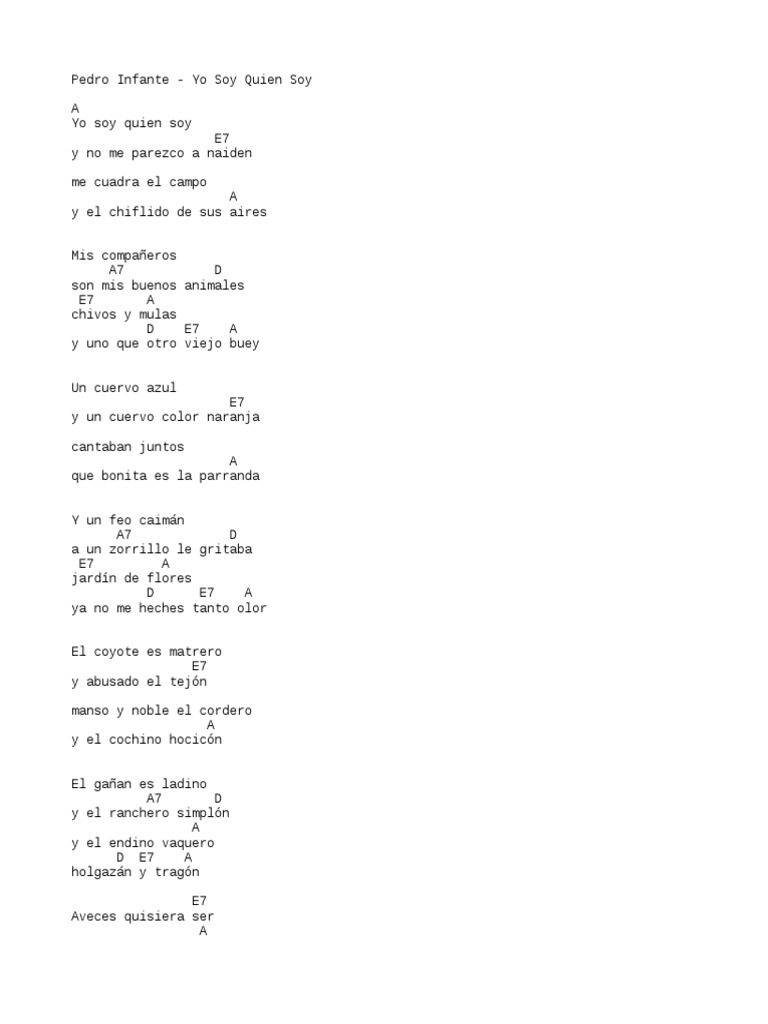 Yo Soy Quien Soy - Letra y Acordes | PDF | Hogar, jardinería y bricolaje