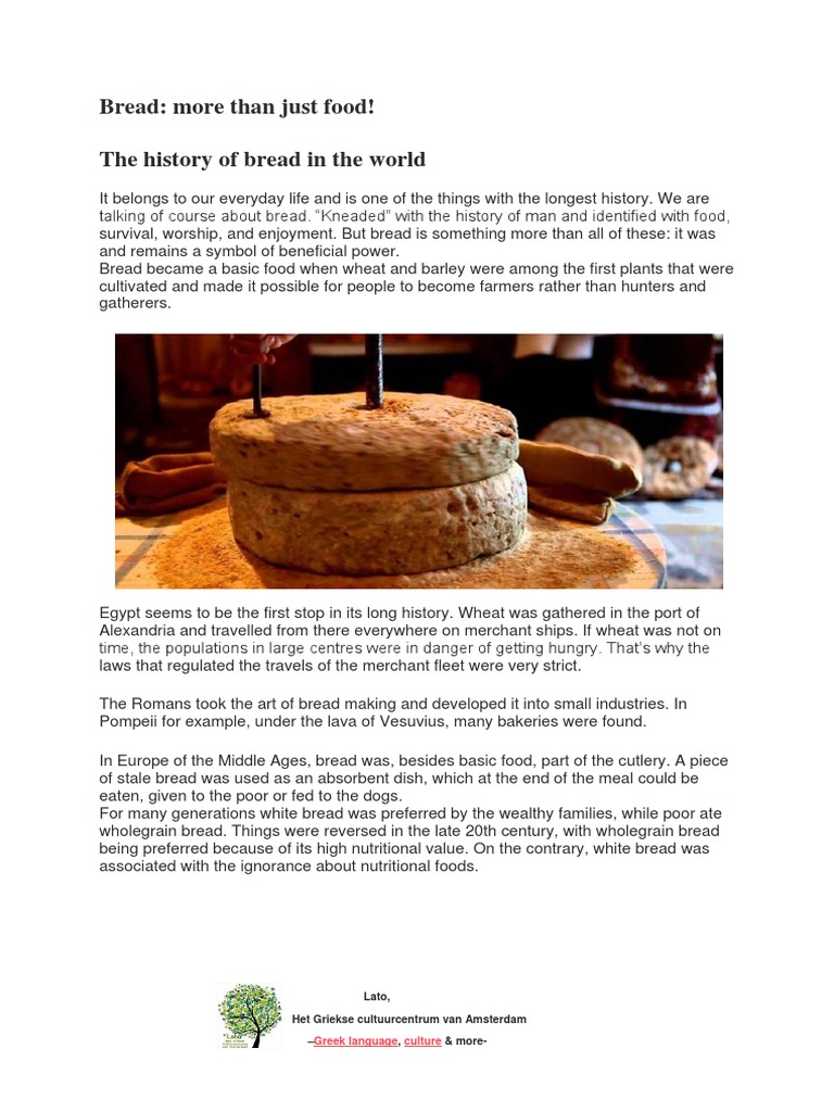 Bread More Than Just Food Pdf Flour Breads