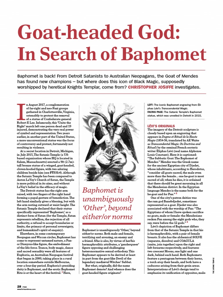 Origins and Meaning of Baphomet | PDF | Satanism | Idolatry