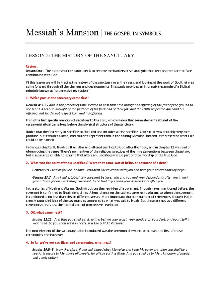 History of the Biblical Sanctuary | PDF | Joshua | Cain And Abel