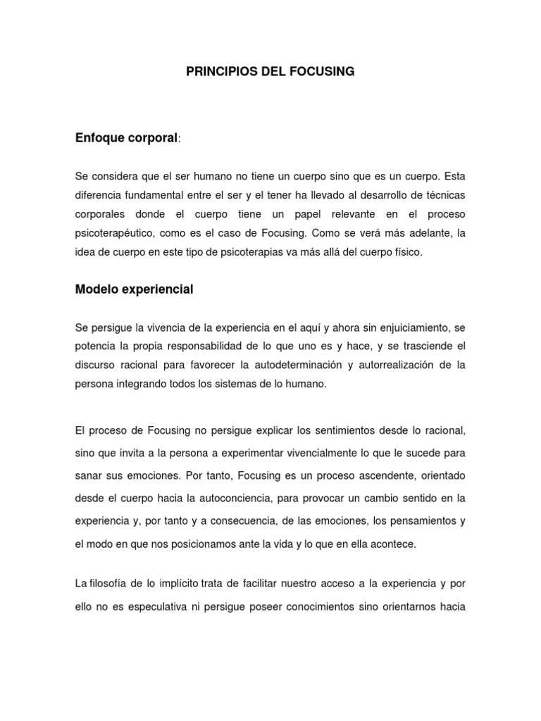 Principios Del Focusing Deyvi | PDF