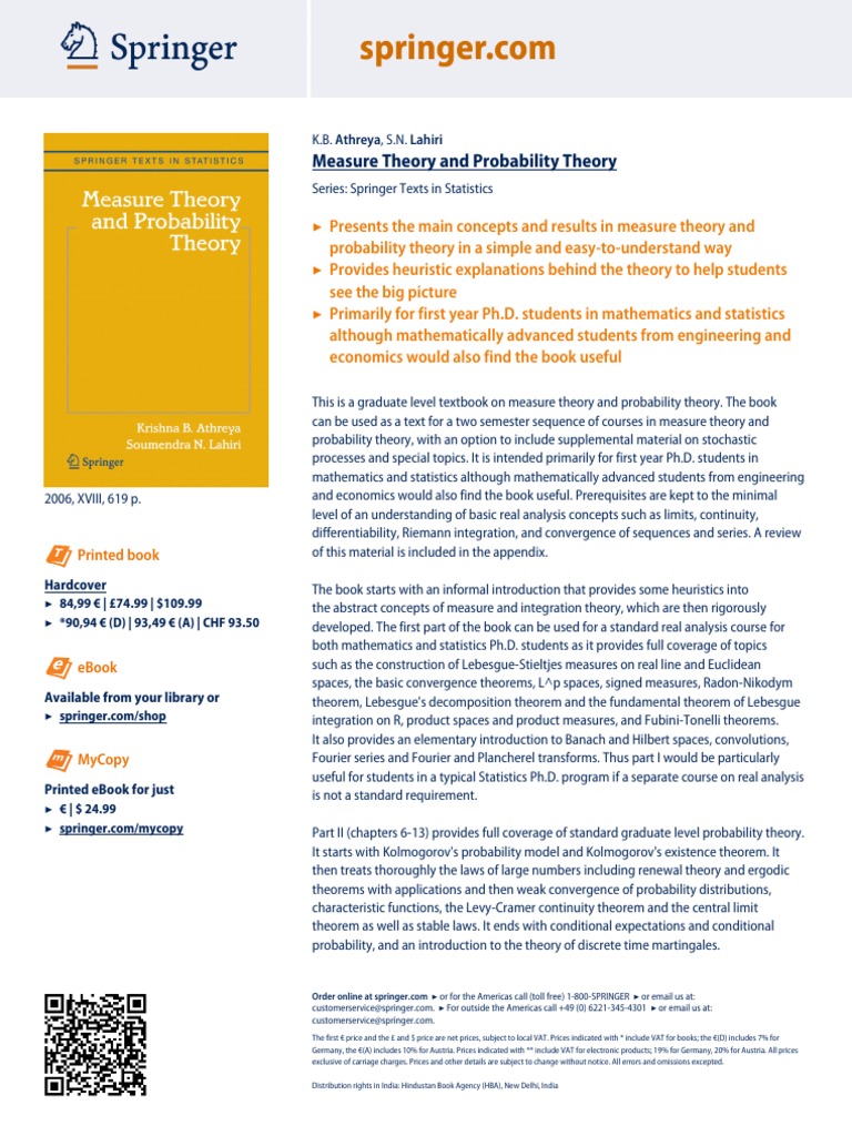 Productflyer - 978 0 387 32903 1 | PDF | Measure (Mathematics ...