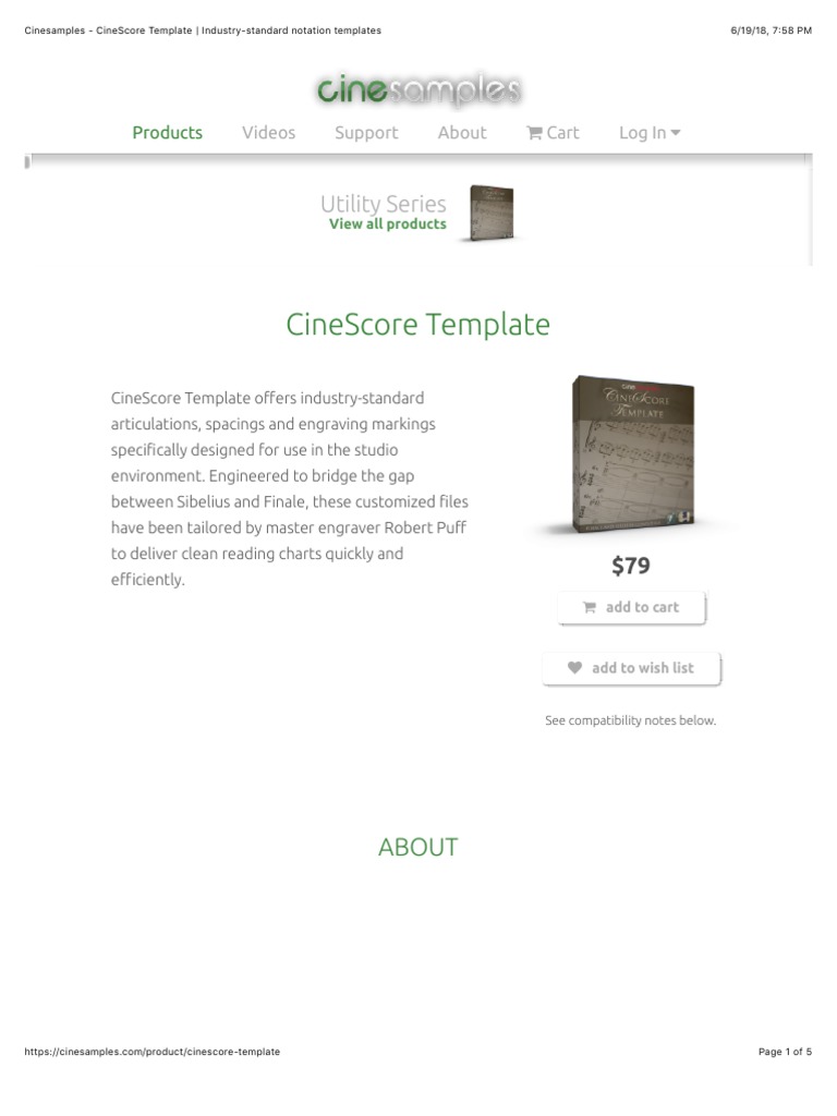 Cinescore Template: Utility Series | PDF | Computing