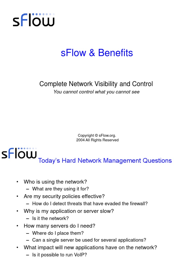 Sflow & Benefits: Complete Network Visibility and Control | PDF | Computer Network | Port ...