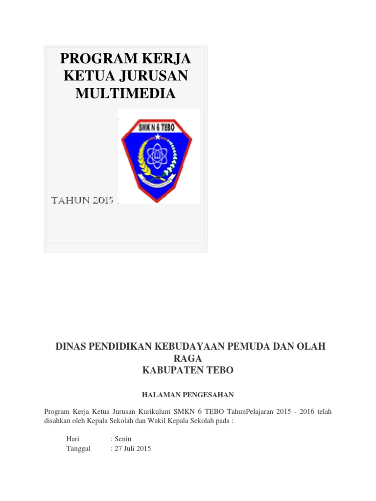 Program Kerja Ketua Jurusan Multimedia | PDF