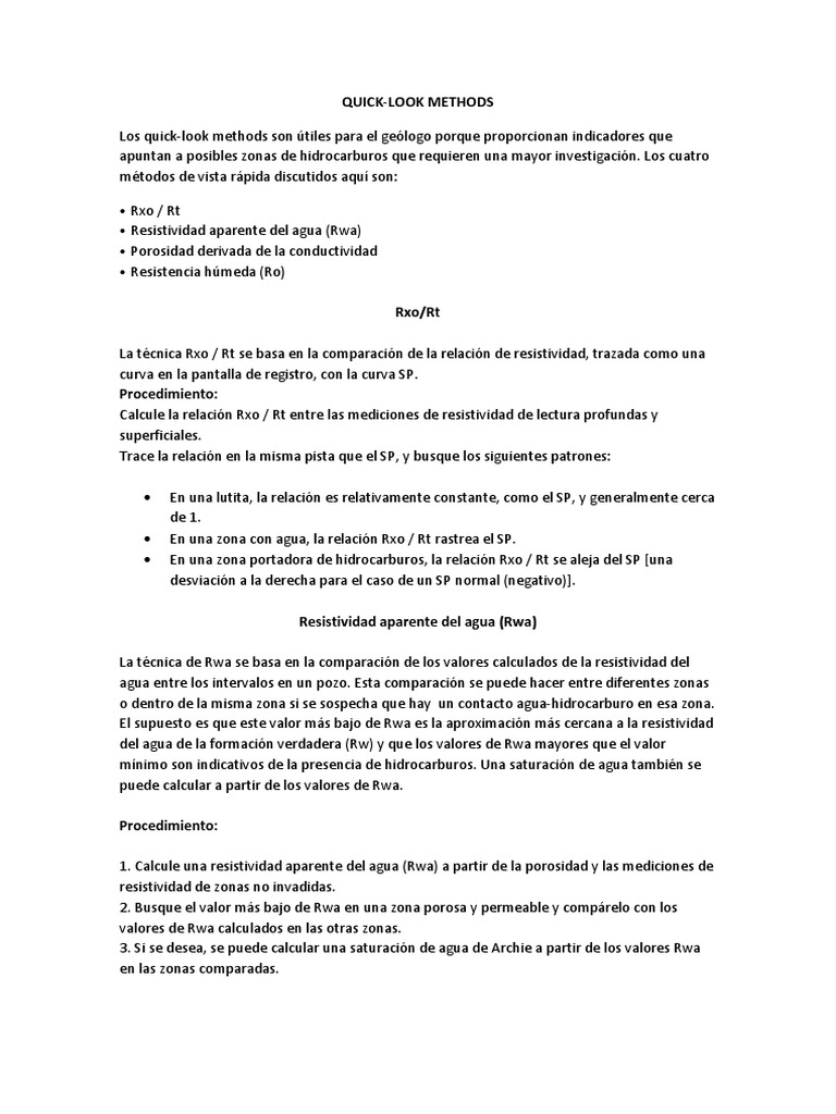 Quick Look Methods | PDF | Agua | Naturaleza