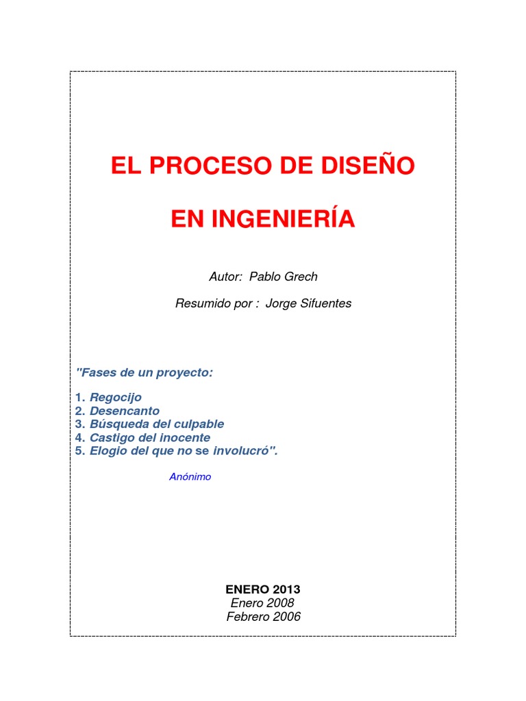 2 El Proceso de Diseño en Ingeniería2013 | PDF | Diseño | Ingeniería