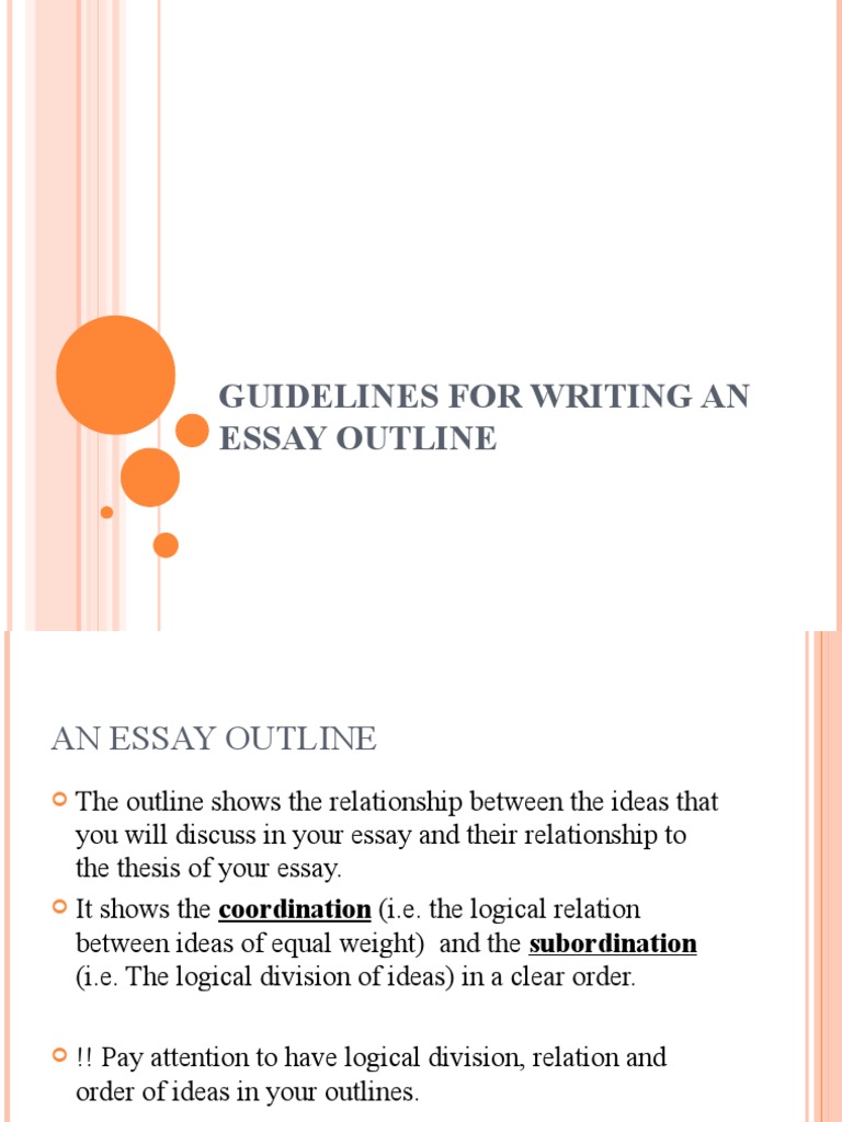 Essay Outline Writing Guidelines | PDF