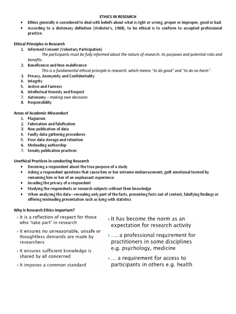 Ethics in Research Notes | PDF