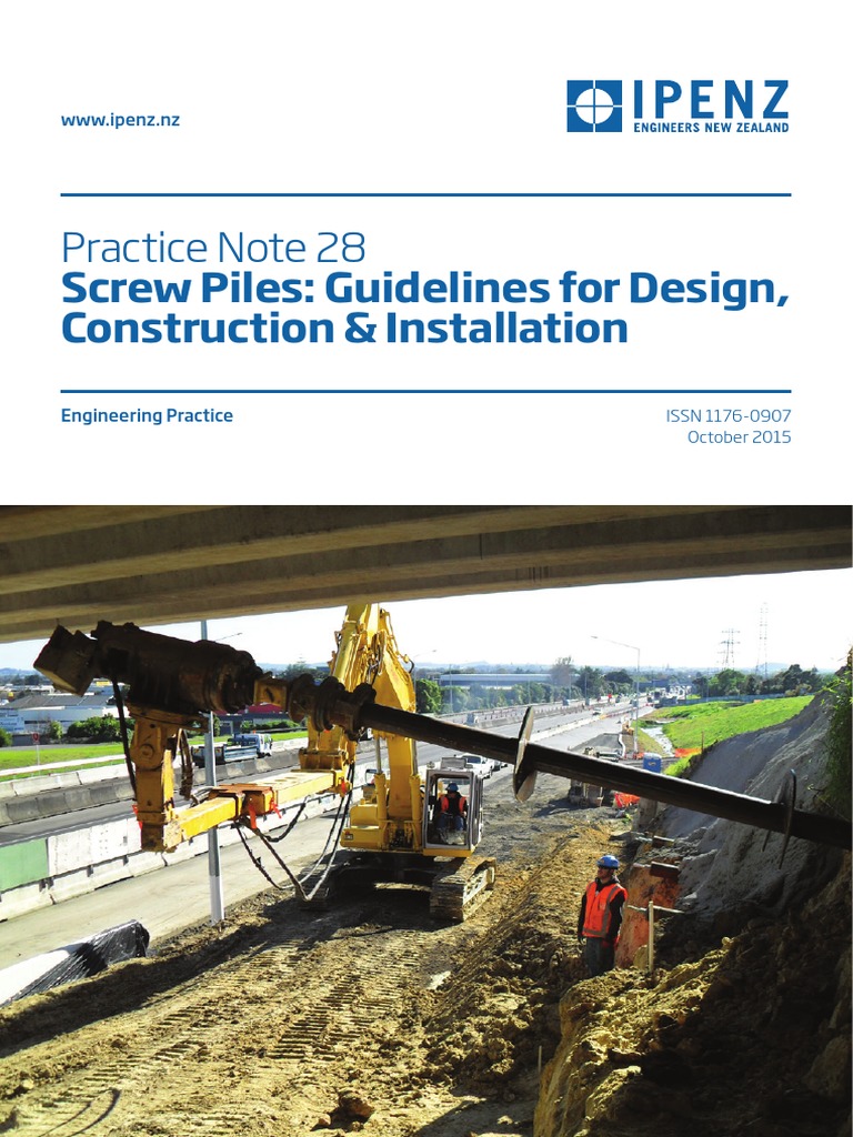 Practice Note 28 Screw Piles Guidelines For Design Construction and ...