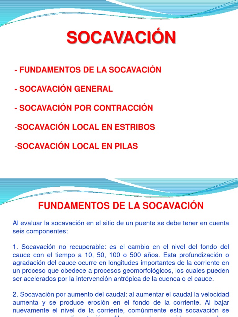 Socavación | PDF | Descarga (hidrología) | Precipitación