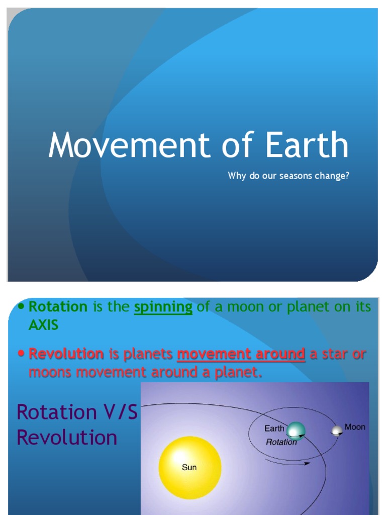 Earth's Rotation and Revolution Explained | PDF