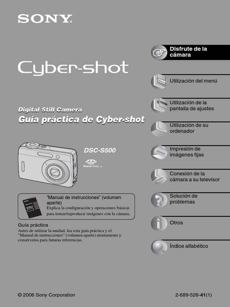 Manual Camara Sony DSC-S500 PDF | PDF | Exposición (fotografía) | Píxel