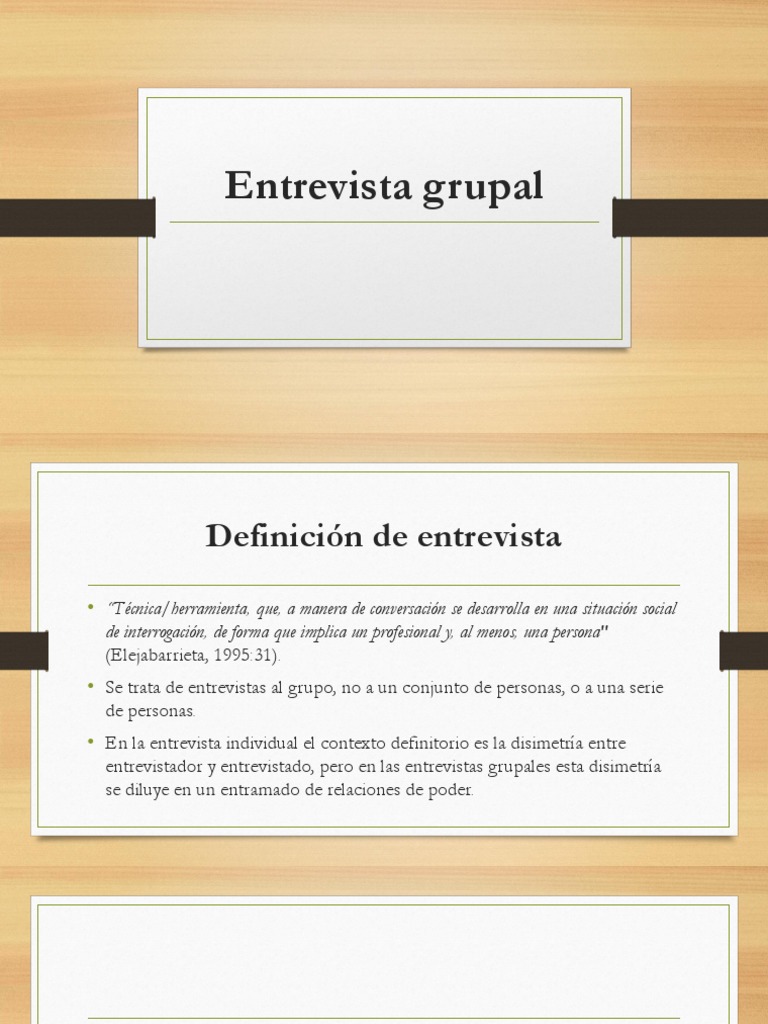 Guía para Entrevistas Grupales Efectivas | PDF | Información ...